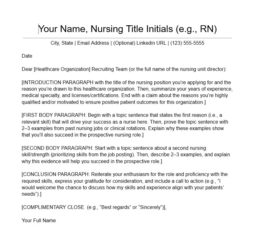 Nurse Cover Letter Examples