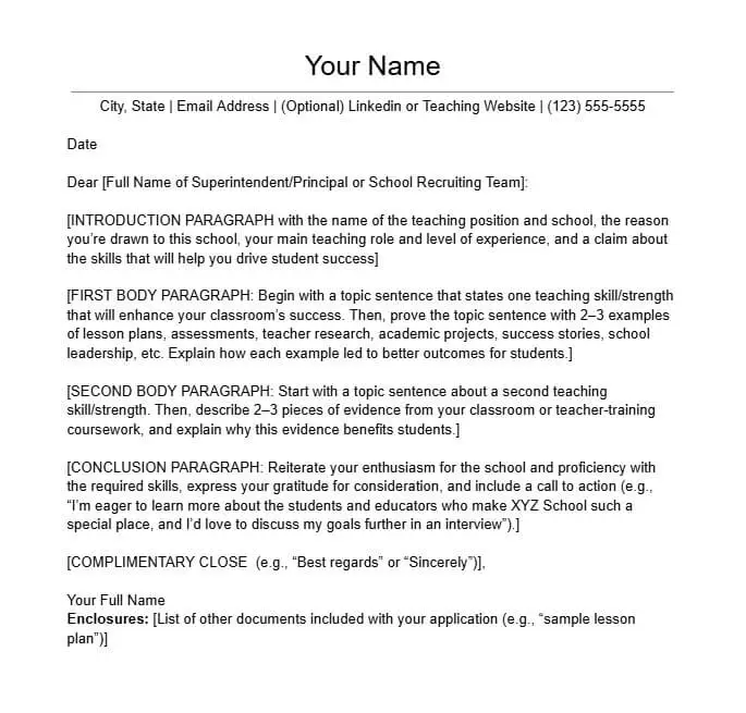 Teacher Cover Letter | Examples & Tips