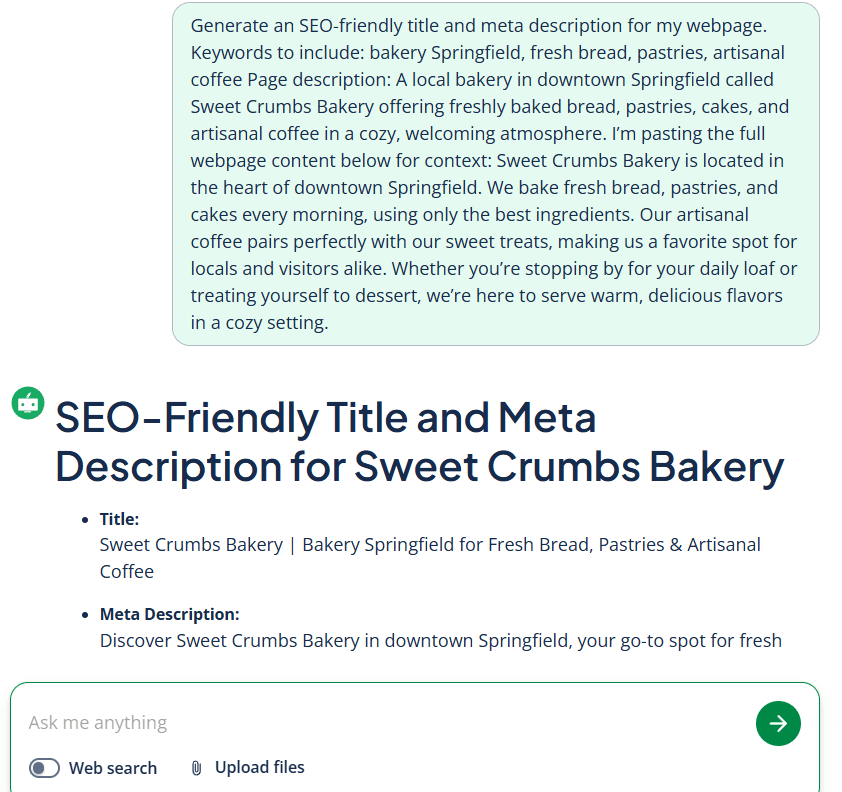 How to Use a Meta Tag Generator | Example Prompt